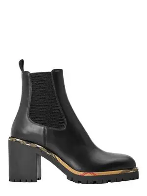 Burberry Sculpted Heel Ankle Boots - Black