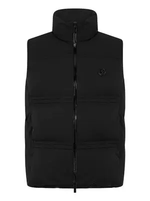 Moncler Stand Collar Quilted Down Vest - Black