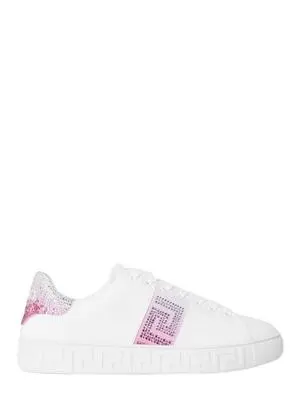 Versace Logo Embellished Low-top Trainers - White