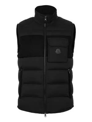 Moncler Stand Collar Quilted Down Vest - Black