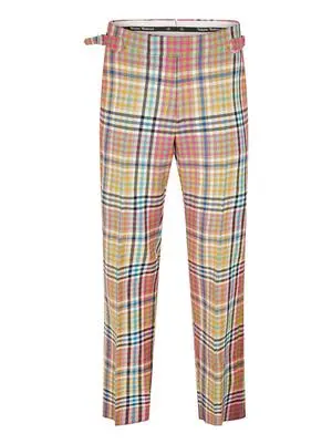 VIVIENNE WESTWOOD Plaid Check Relaxed Fit Trousers - Nude