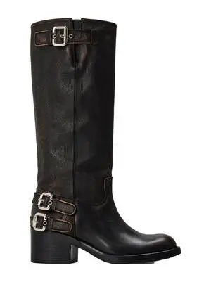 Chloé Solid Color Over The Knee Boots - Black