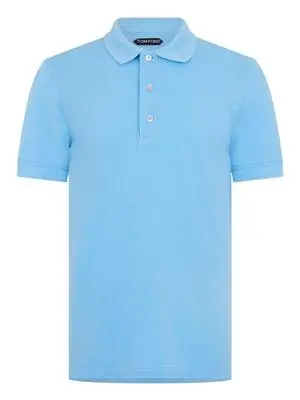 TOM FORD Solid Color Polo Shirt - Blue