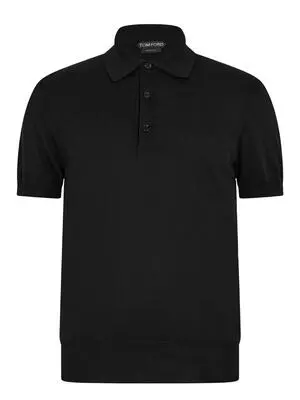 TOM FORD Solid Color Polo Shirt - Black