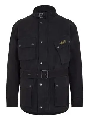 Barbour Belted Jacket With Stand-up Collar - Black