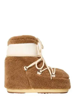 Moon Boot Moon Boot Low Fleece Tie Fastening Boots Brown