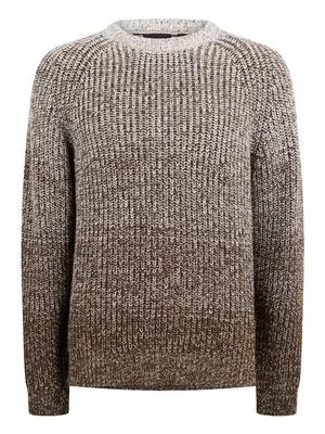 Hugo Boss Gradient Crew Neck Knit Sweater - Brown