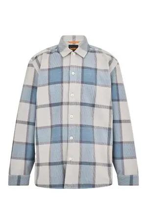 Hugo Boss Color-blocked Plaid Jacket - Gray