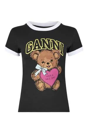 GANNI Ringer Baby Tees Black
