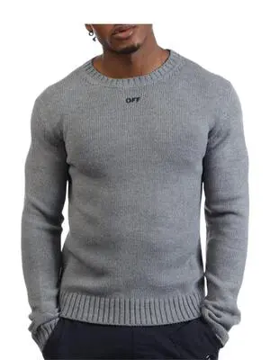Off-White Knit Sweater - Gray