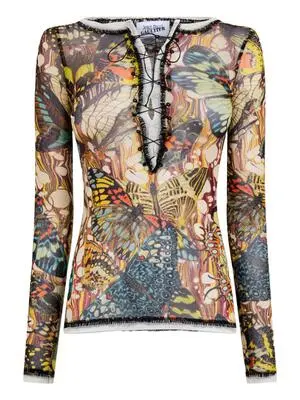 JEAN PAUL GAULTIER Jean Paul Gaultier Printed Pattern Long Sleeve Top