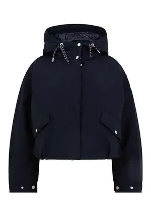 Moncler Cropped Hooded Jacket - Black