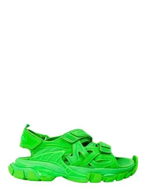 Balenciaga Balenciaga Track Logo Flat Sandals Green