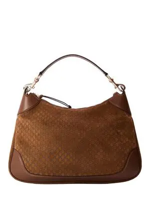 Gucci Monogram Hobo Bag - Brown