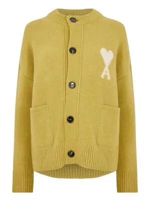 AMI Ami Paris Relaxed Fit Round Neck Knit Cardigan