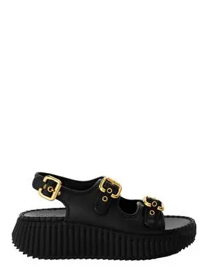 Chloé Buckled Platform Sandals - Black