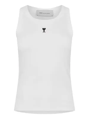 AMI Paris Logo Crew Neck Vest - White
