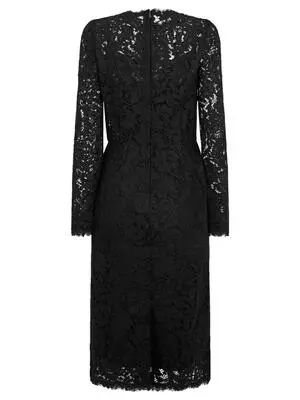 Dolce & Gabbana Lace Midi Dress - Black