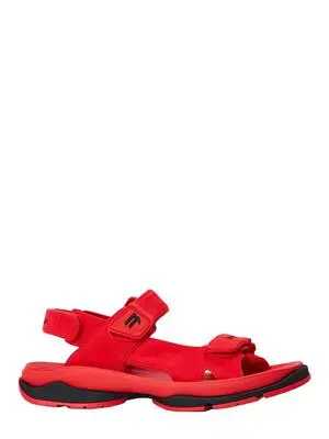 Balenciaga Logo Detail Flat Sandals - Red