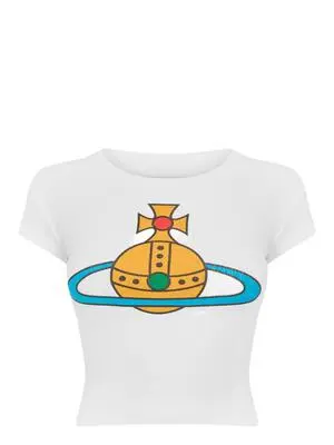 VIVIENNE WESTWOOD Orb Print Baby Tee - White