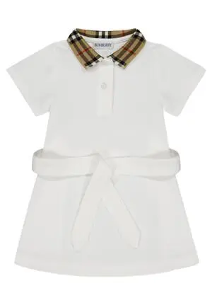 Burberry Plaid Collar Dress - White