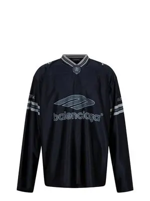 Balenciaga Graphic Print Long Sleeve Sweatshirt - Black