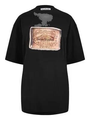 Acne Studios Label Oversized T-shirt - Black