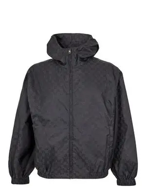 Gucci All-over Monogram Hooded Windbreaker - Black