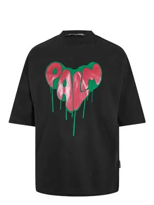 Palm Angels Crew-neck Short-sleeve T-shirt - Black