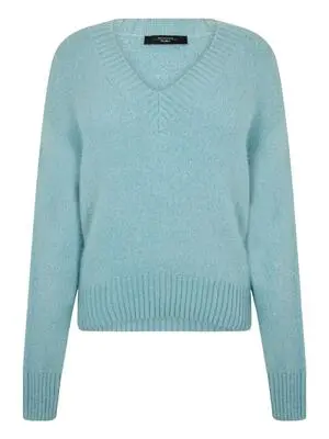 Max Mara V-neck Knit Sweater - Blue