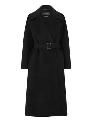 Max Mara Manu Wool Longline Overcoat - Black