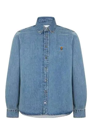 AMI Paris Long Sleeve Denim Shirt - Blue