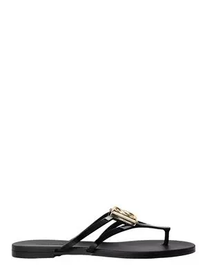 Dolce & Gabbana Dolce & Gabbana Logo Thong Sandals Black