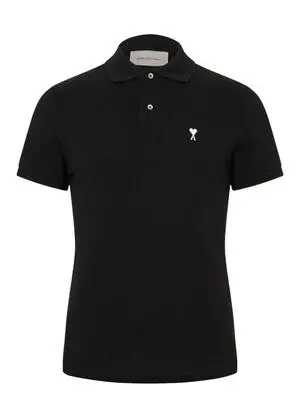 AMI Paris De Coeur Polo Shirt - Black