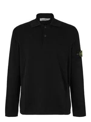 Stone Island Knit Polo Shirt - Black