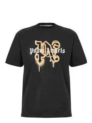 Palm Angels Crew-neck Short-sleeve T-shirt - Black