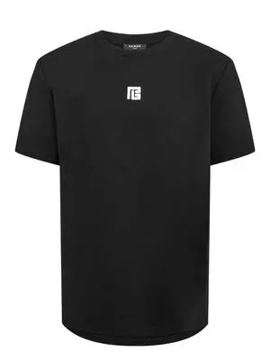 Balmain Logo Short-sleeved T-shirt - Black