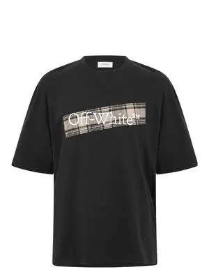 Off-White Regular Fit Flannel T-shirt - Black