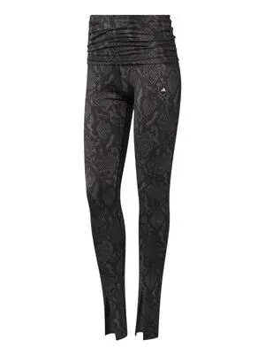 Adidas By Stella McCartney Snake Print Split Leggings - Black