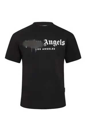 Palm Angels Logo Crew Neck T-shirt - Black