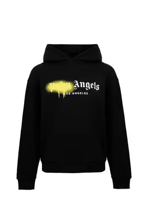 Palm Angels Spray Pull Over Hoodie - Black