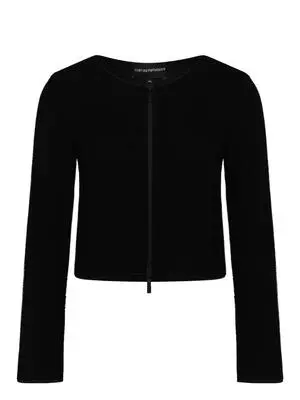 EMPORIO ARMANI Emporio Armani Zip-Up Textured Knit Jacket
