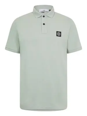 Stone Island Cotton Compass Logo Polo Shirt - Gray