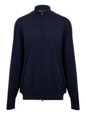 Hugo Boss Fine Knit Zip-up Jacket - Black