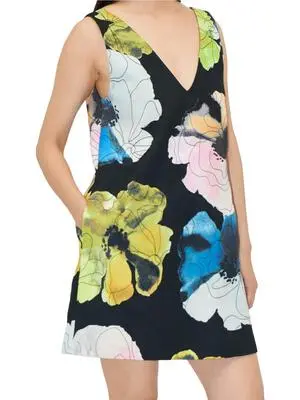 Stine Goya Sleeveless A-line Mini Dress With Floral Print And Embroidery - No