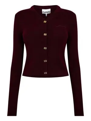 GANNI Ganni Cropped Knit Cardigan