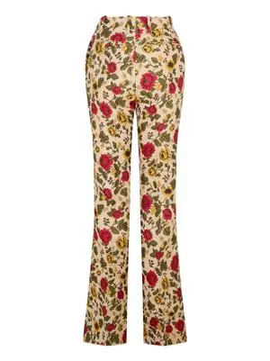 Gucci Floral Trousers - Beige