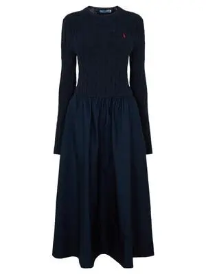 Polo Ralph Lauren Embroidered Knit Midi Dress - No