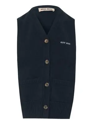 Miu Miu Knitted Sweater Vest - Black