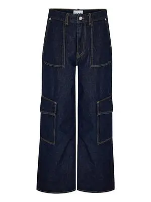 GANNI High-waisted Cargo Jeans - Black